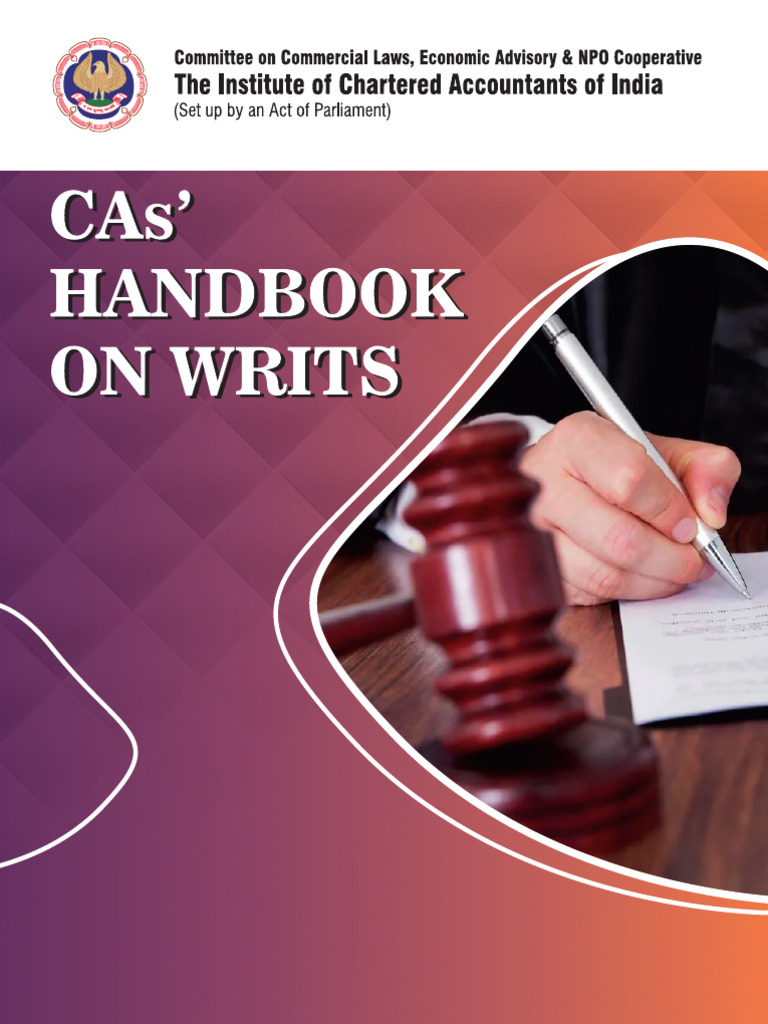 CA's Handbook of Writs by ICAI (Feb.2025) - 1 | PDF | Certiorari | Writ
