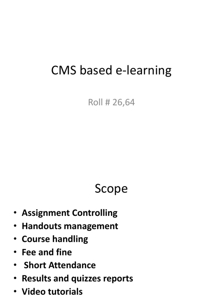 CMS Based E-Learning Presentation Slides | PDF | Business | Technology ...