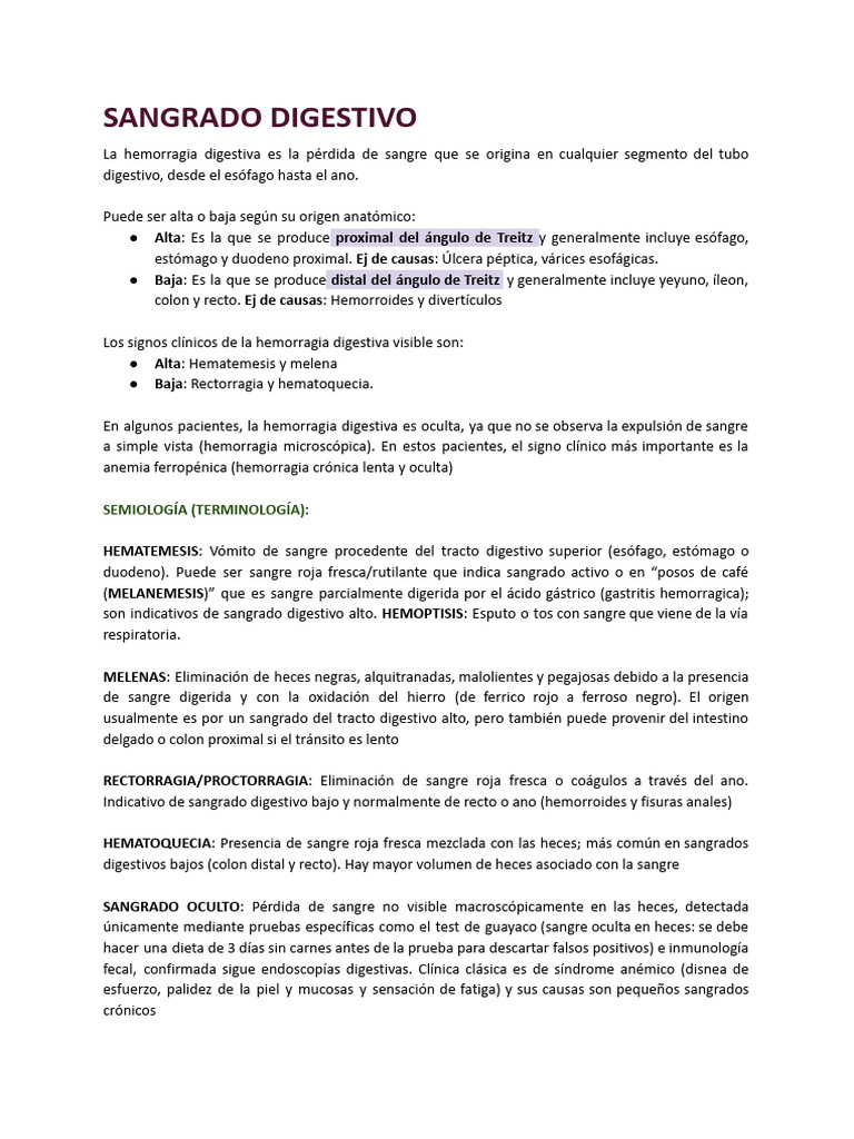Sangrado Digestivo - Actualizado Guías | PDF | Heces | Hemorroides