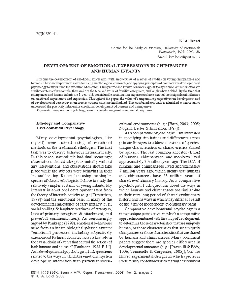 10. Development of emotional expressions in chimpanzee and human ...