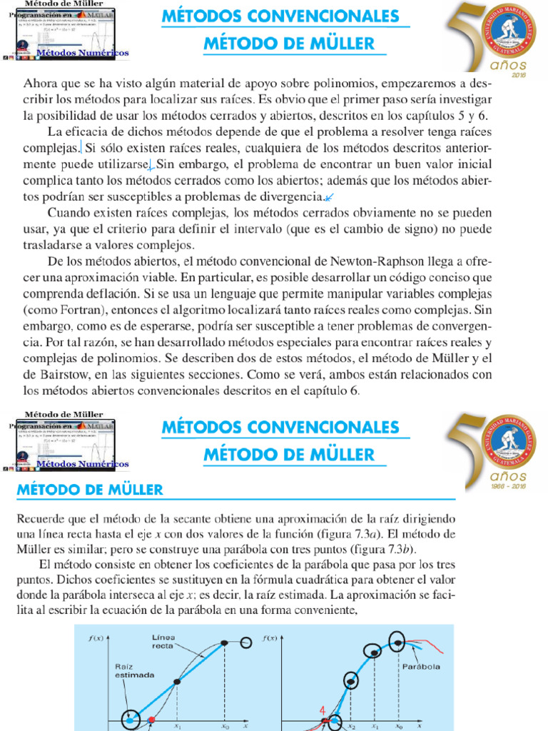 Clase Semana 15 Metodos Convencionales - Metodo de Muller | PDF