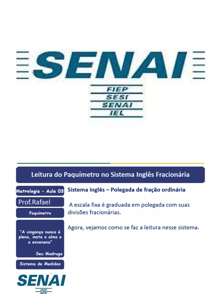 Leitura Paquimetro Polegada | PDF | Metrologia