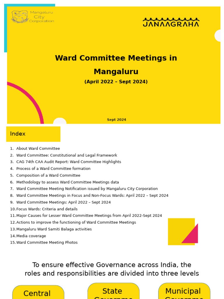 Report On Ward Committee Meetings of MCC April 2022 To Sep 2024 | PDF ...