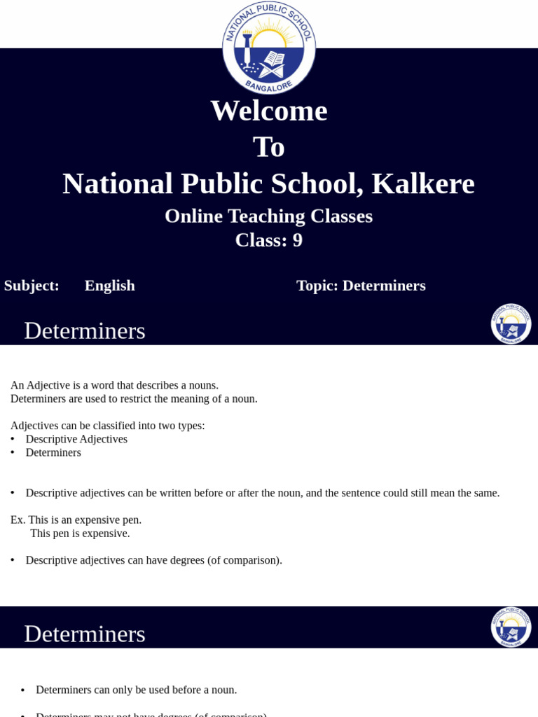 Grade9 Determiners | PDF