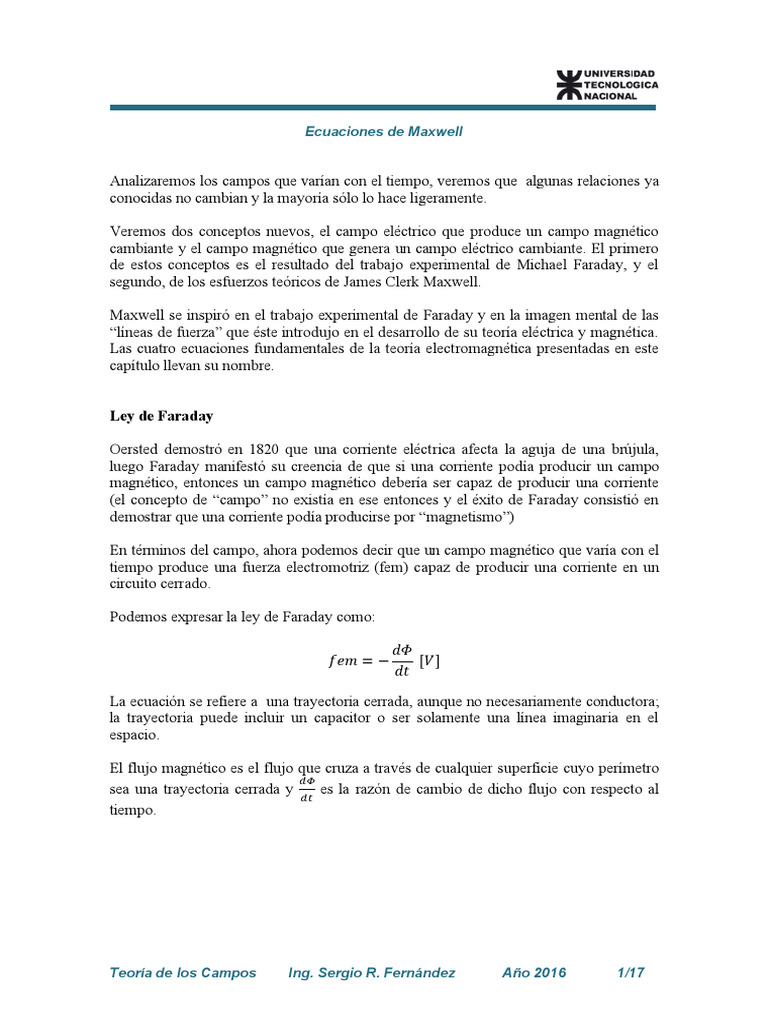 Ecuaciones de Maxwell y Campos Variables | PDF | Ecuaciones de Maxwell ...