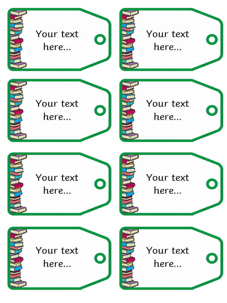 Book Shop Editable Price Tags | PDF