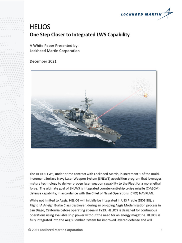 HELIOS-WhitePaper-Dec-2021 | PDF | Military Technology | Naval Warfare