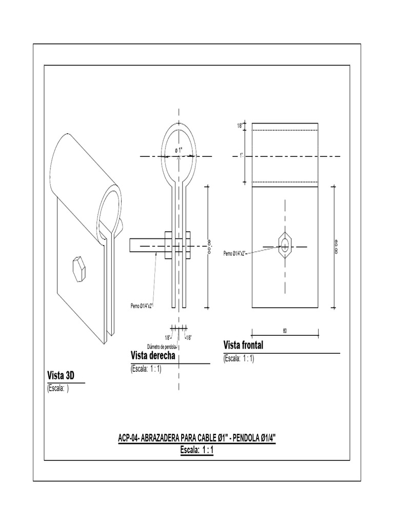 Abrazadera para Cable Ø1" y Pendola Ø1/4" | PDF