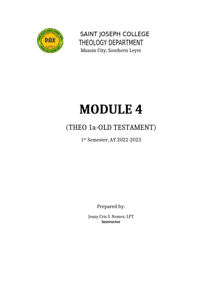 Old Testament Module 4 Overview | PDF | Ezra | Book Of Judges