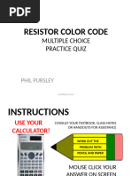 Resistor Color Coding Assessment Questions | PDF | Resistor | Physical ...