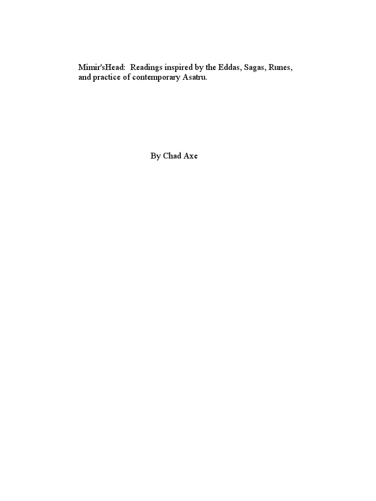 Mimir's Head | PDF | Heathenry (New Religious Movement) | Loki