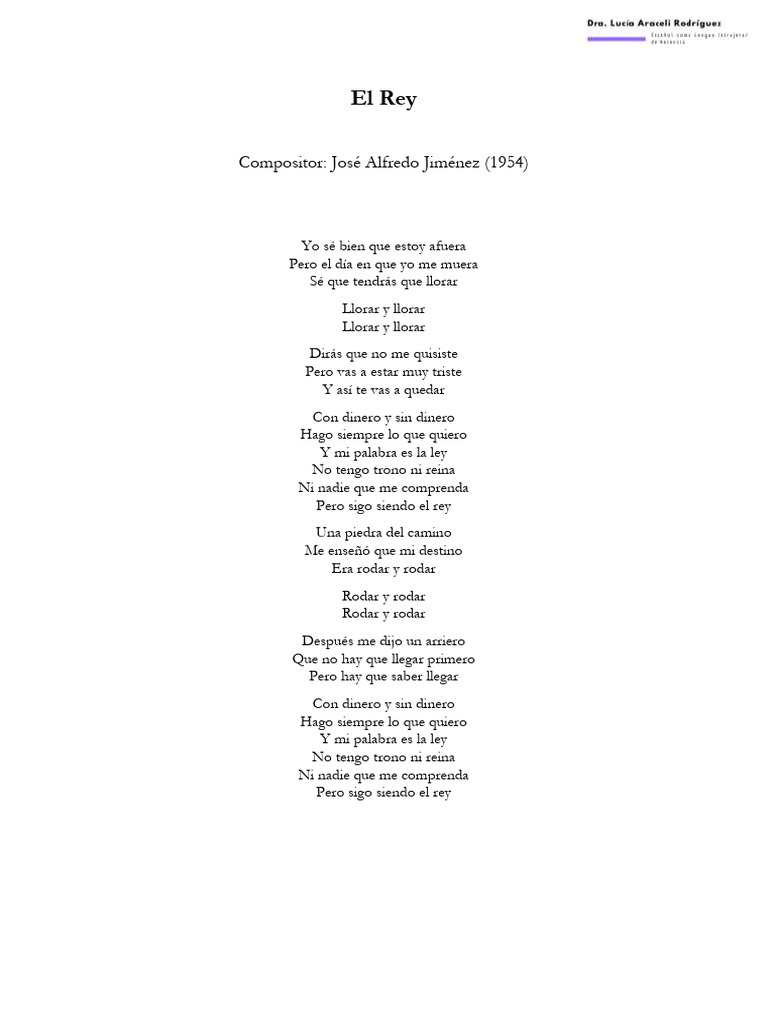 Canción el rey | PDF