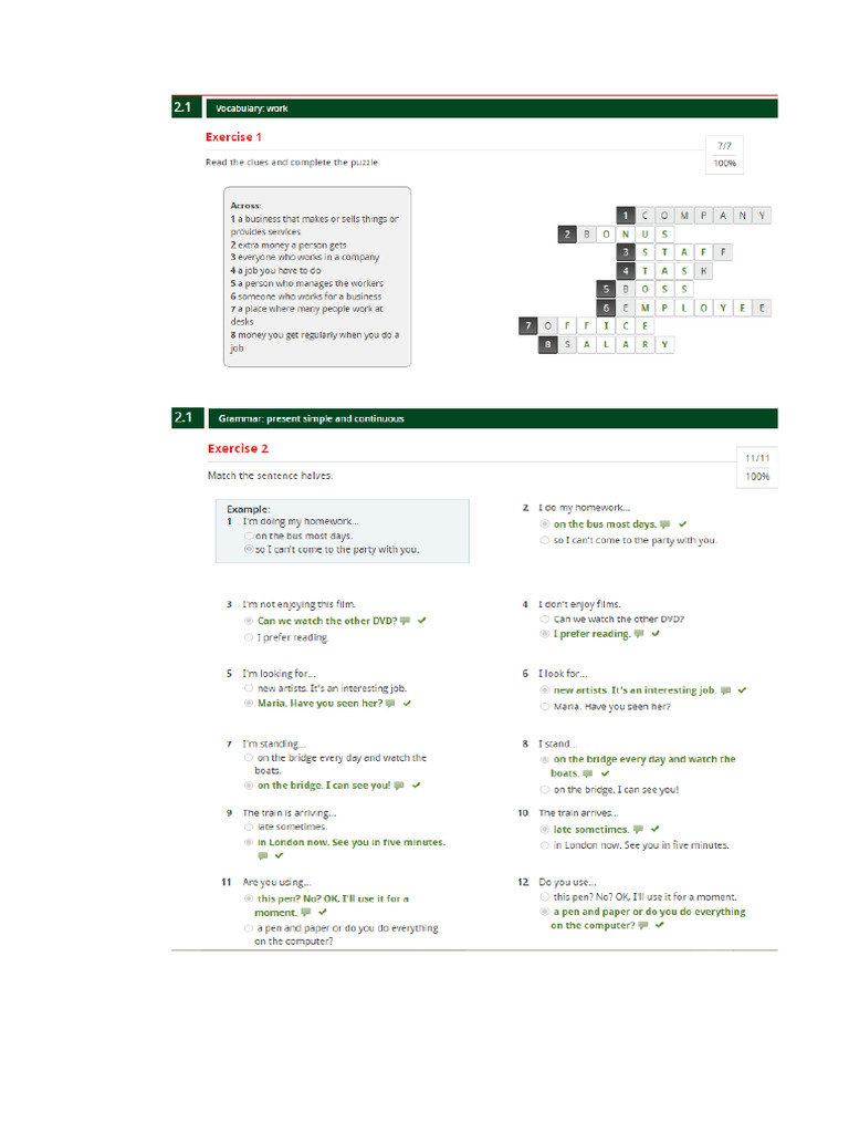 MyEnglishLab-Intermedio 1 - Key | PDF