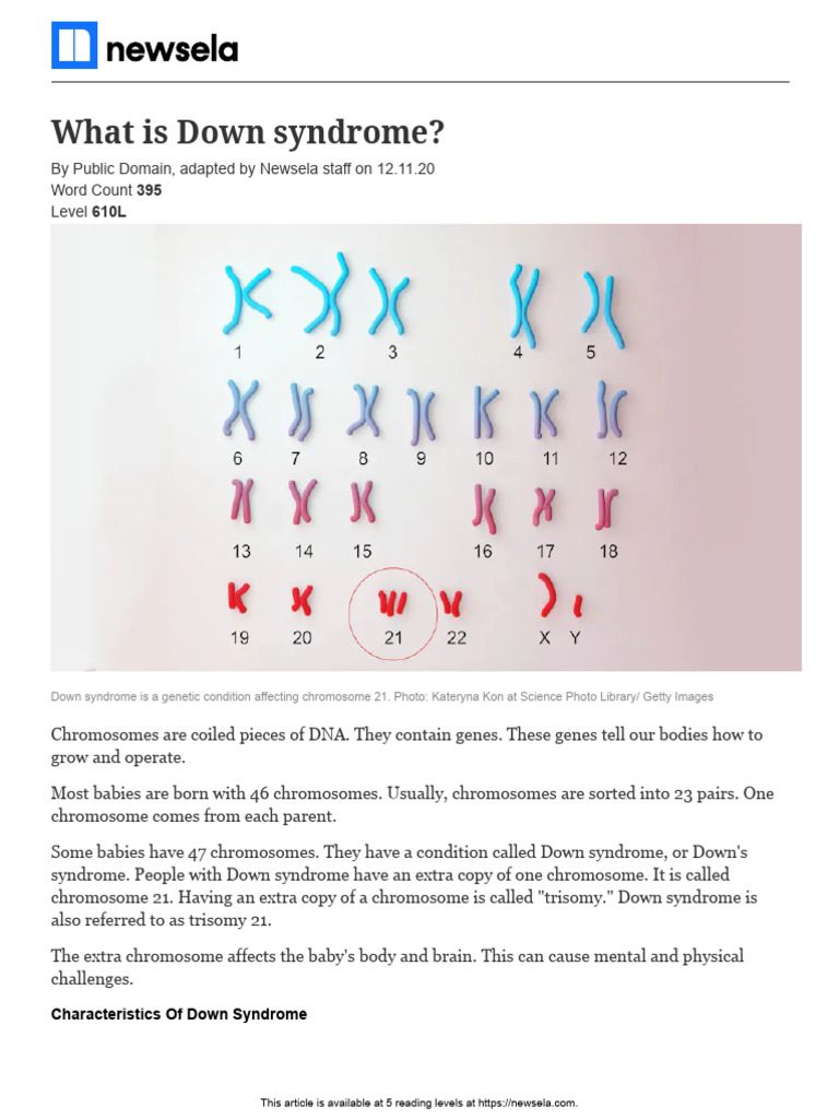 lib-what-is-down-syndrome-2001016402-article_only | PDF | Down Syndrome | Chromosome