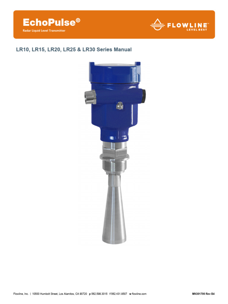Flowline EchoPulse LR10-0010 Manual | PDF | Antenna (Radio) | Microwave