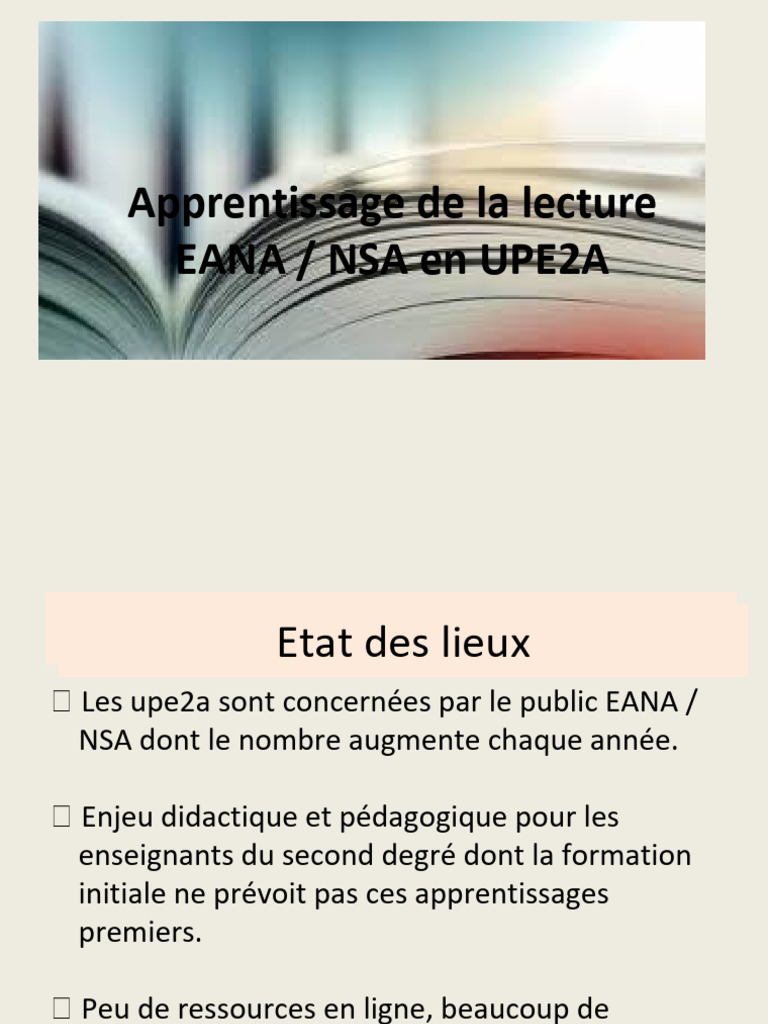 Module de lecture pour EANA en UPE2A | PDF | Syllabe | Langue française