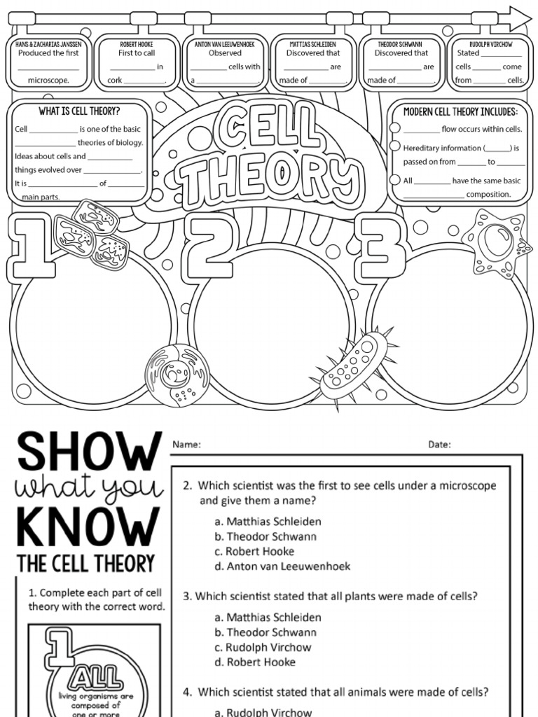 Cell Theory Notes and Quiz (1) | PDF