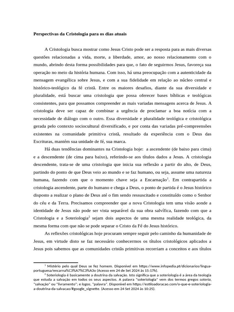 Trabalho de Teologia Aline e Breno N1 | PDF | Jesus | Messias