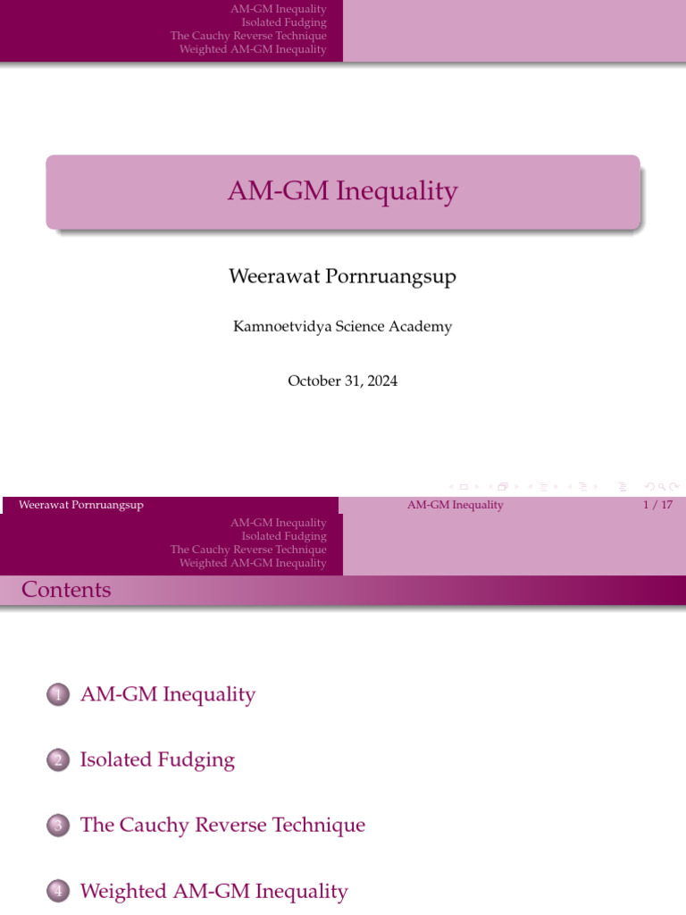 AM-GM Inequality | PDF | Inequality (Mathematics) | Euclid