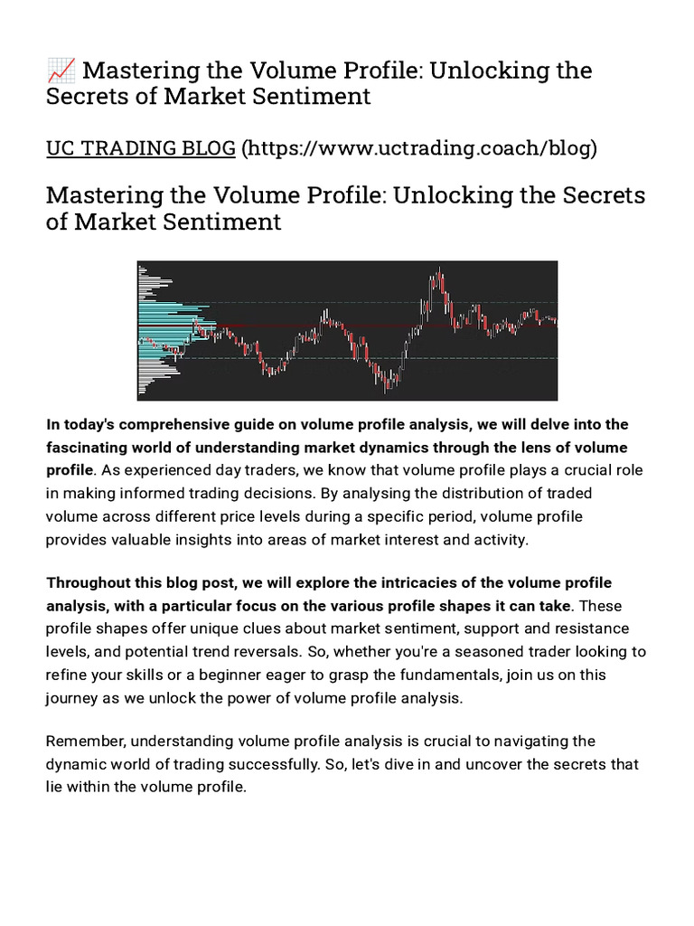 ? Mastering The Volume Profile - Unlocking The Secrets of Market | PDF ...