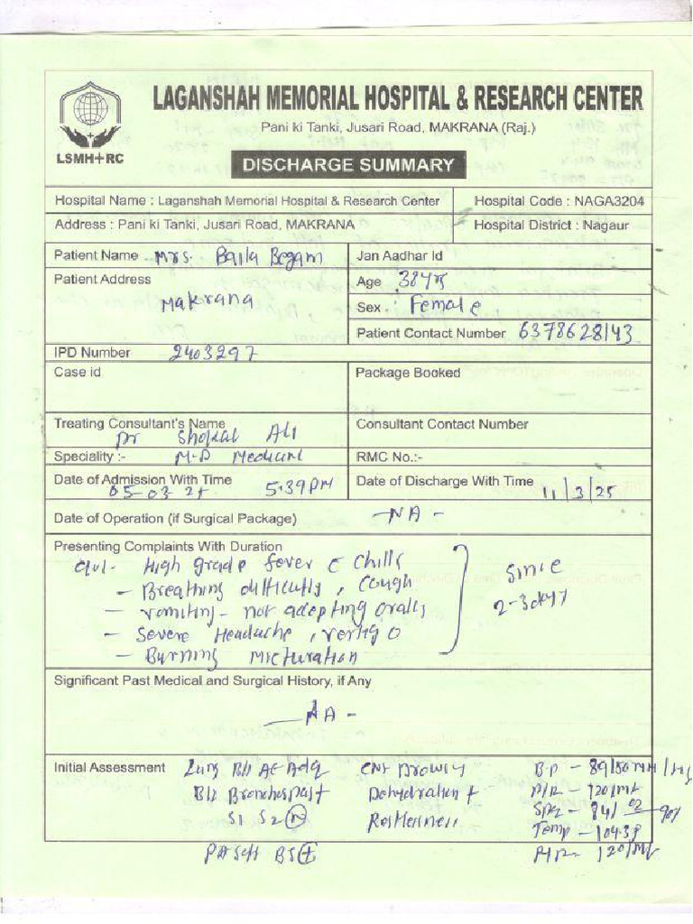 T11032537493277 DischargeData 25 Detailed Discharge Summary 39 | PDF