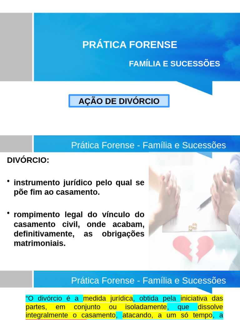 Divórcio: Ação e Direitos da Família | PDF | Divórcio | Família