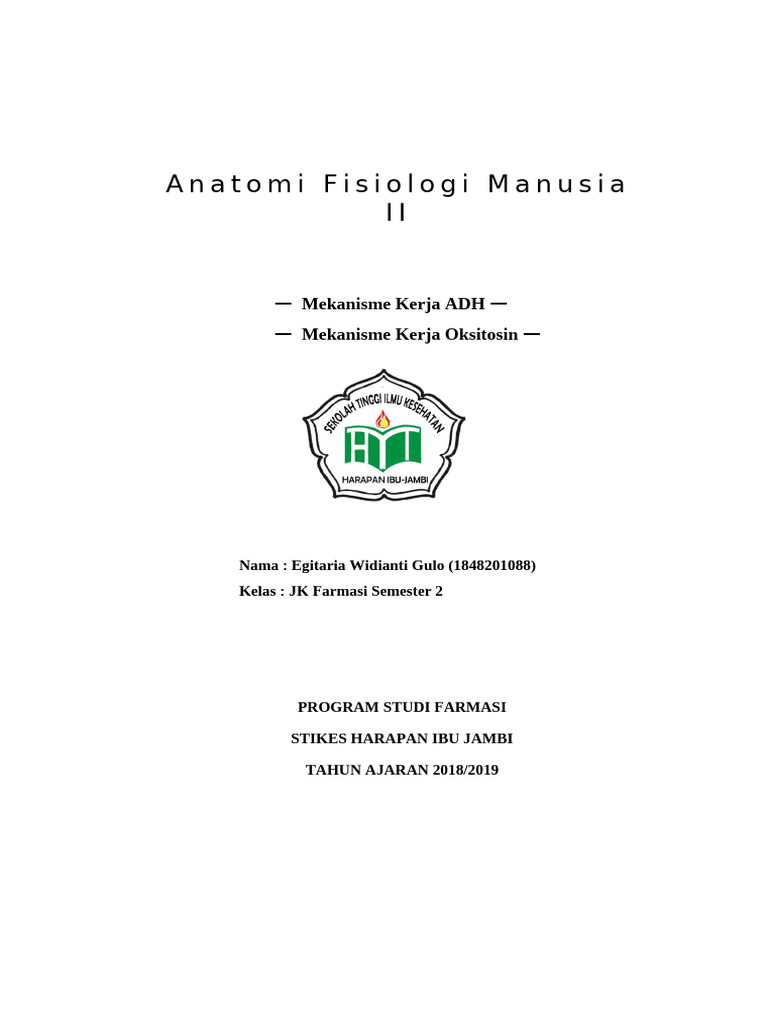 Mekanisme Kerja ADH | PDF