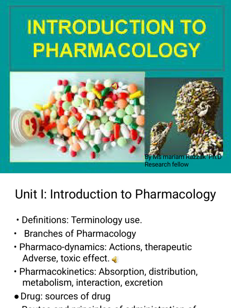 Introduction to Pharmacology Overview | PDF | Pharmacology | Drugs