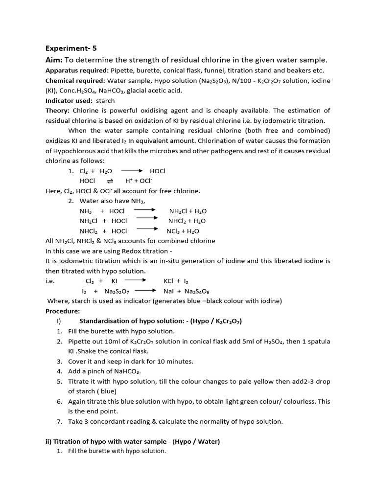 EXP. -5-1 | PDF | Titration | Chemistry