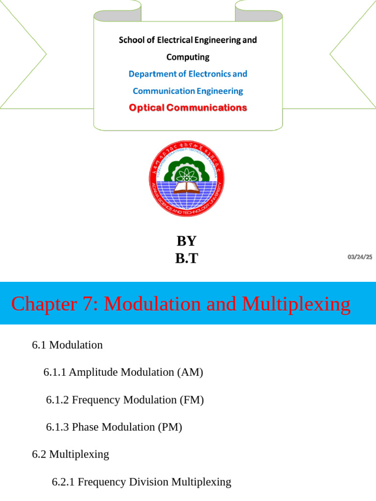 Chapter 7 Modulation and Multiplexing | PDF | Modulation | Frequency Modulation
