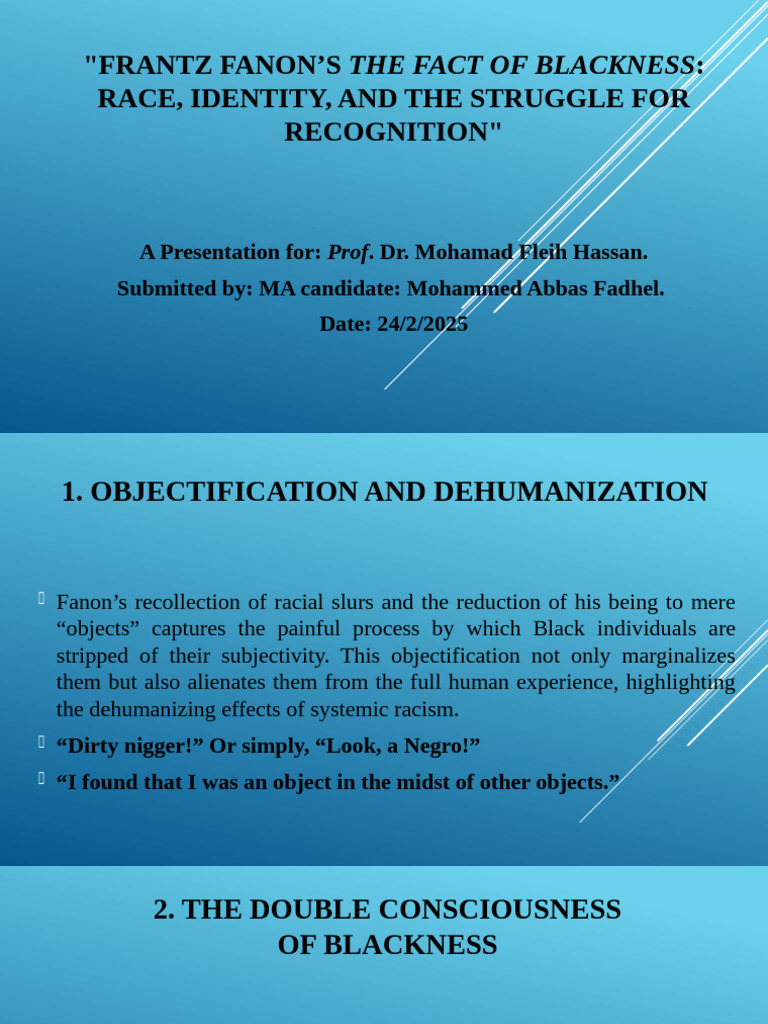 Fanon's Exploration of Black Identity | PDF | Politics And Race ...