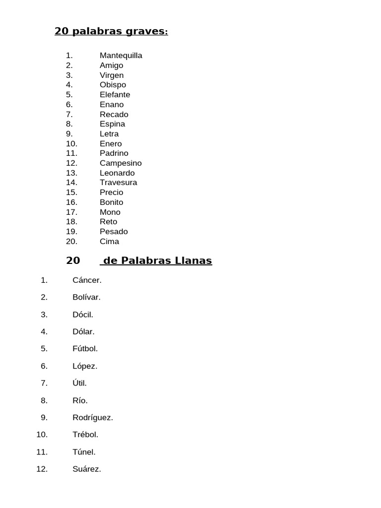 Palabras | PDF