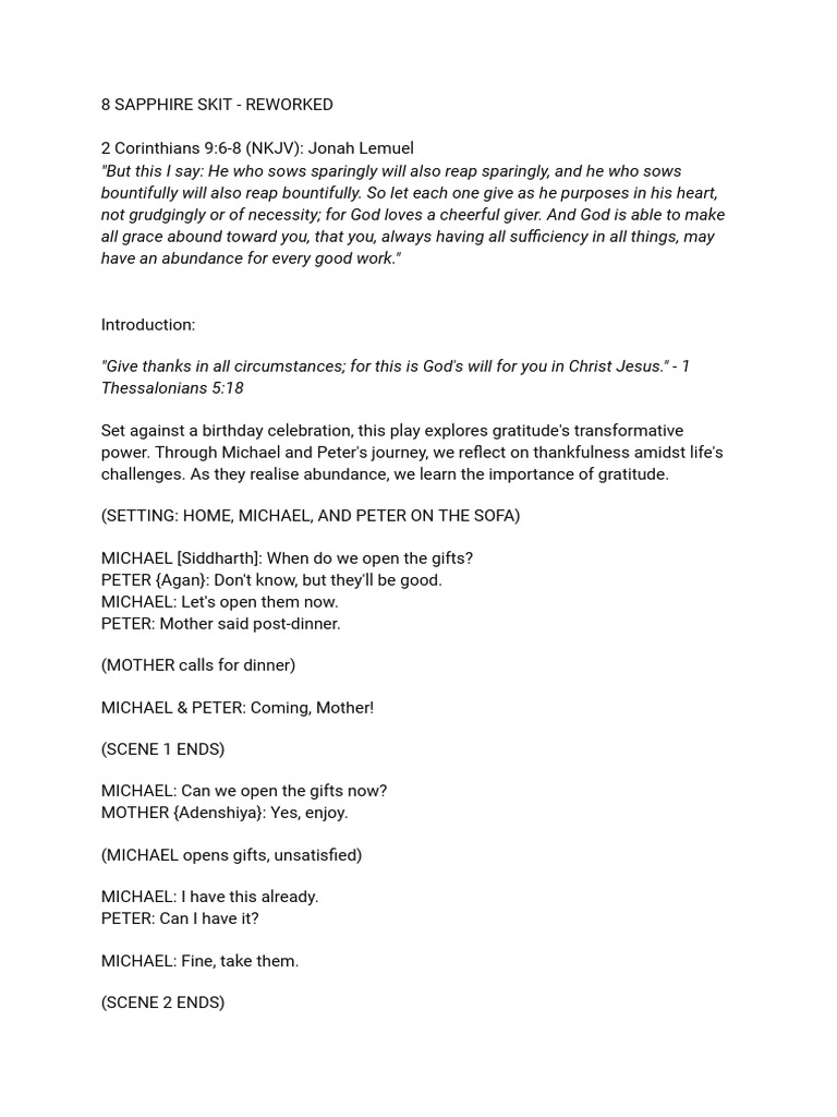 8 Sapphire Skit - Reworked (1) | PDF