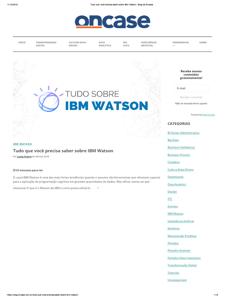 Guia Completo sobre IBM Watson | PDF | Inteligência empresarial ...