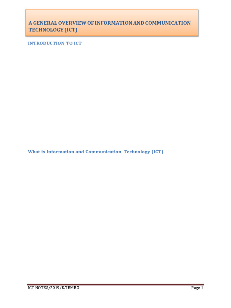 ICT NOTES | PDF | Usb Flash Drive | Computer Data Storage