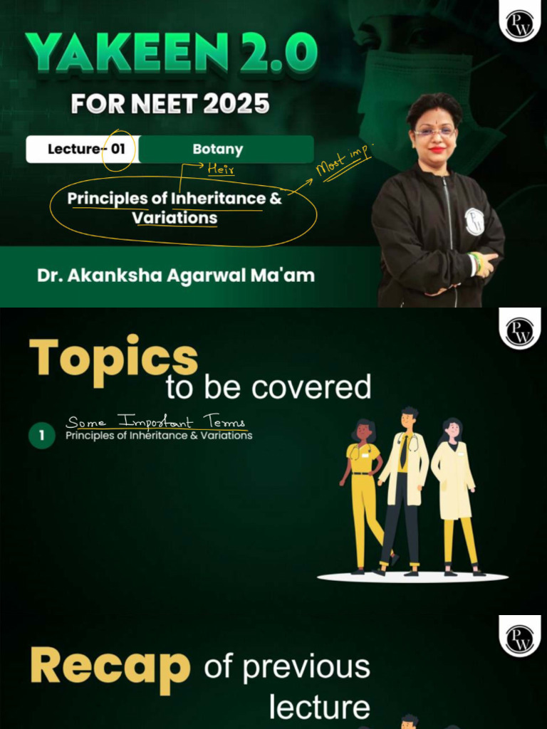 Principle of Inheritance and Variation | PDF