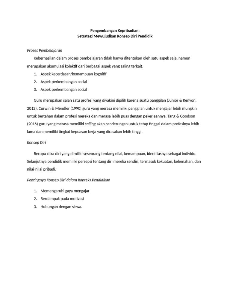 Resume Pengembangan Kepribadian-SS 1 | PDF