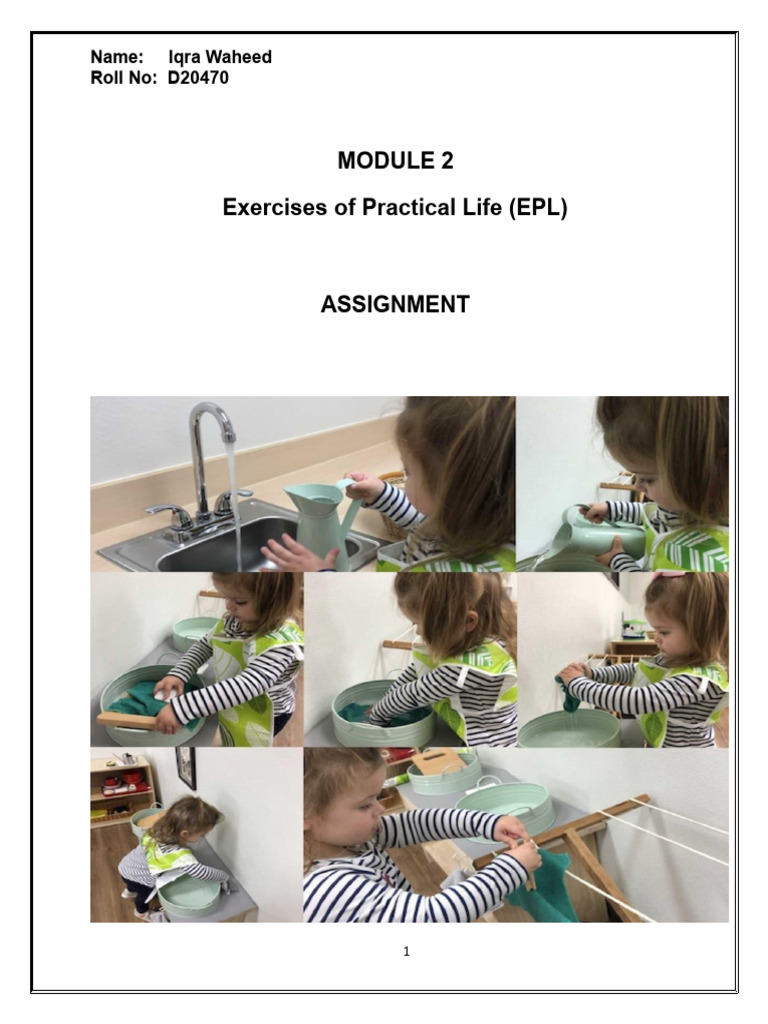 Exercises of Practical Life (EPL) | PDF | Tableware