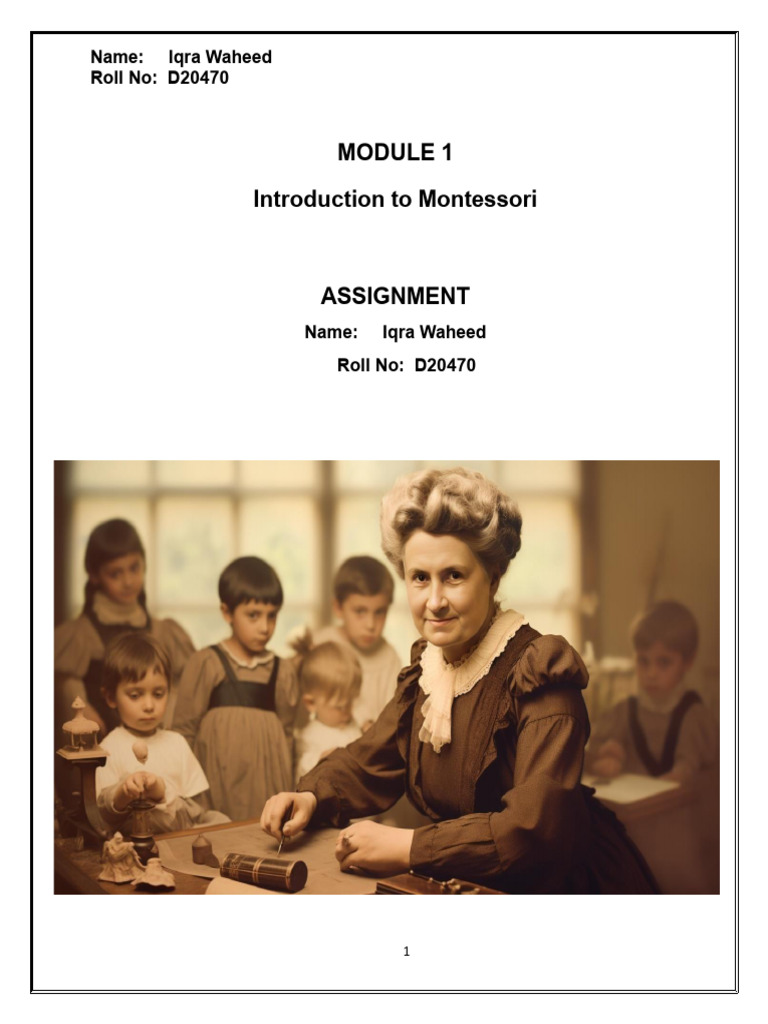 Biography of Dr. Maria Montessori | PDF | Montessori Education | Learning