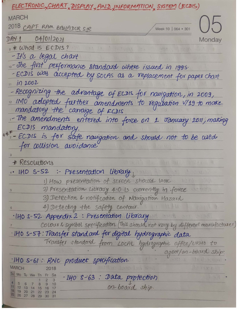 ECDIS Notes by ANUPAM | PDF