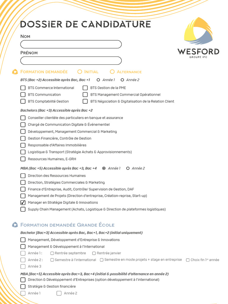 Dossier de candidature pour formations BTS et MBA | PDF | Business ...