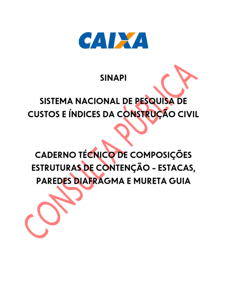 Sinapi CP Estruturas de Contencao Estacas Paredes Diafragma e Mureta Guia | PDF | Concreto ...