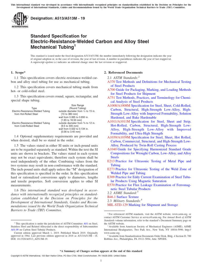 Astm A513-A513m | PDF | Pipe (Fluid Conveyance) | Steel