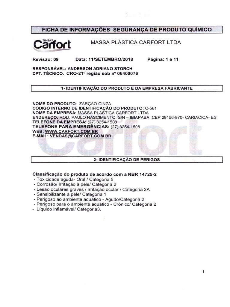 Massa Plastica Carfort | PDF