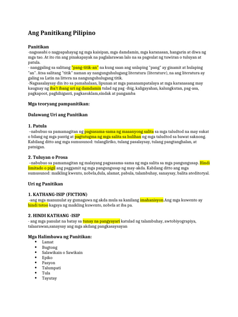 Ang Panitikang Pilipino | PDF