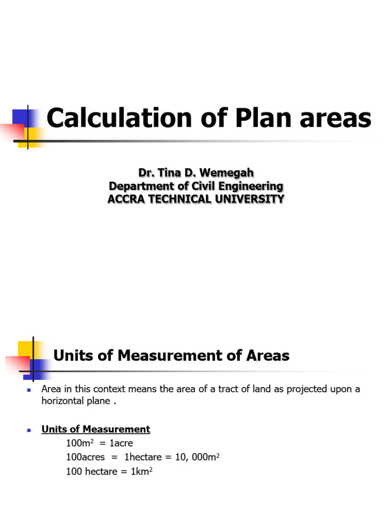 Methods for Calculating Land Areas | PDF | Area | Shape