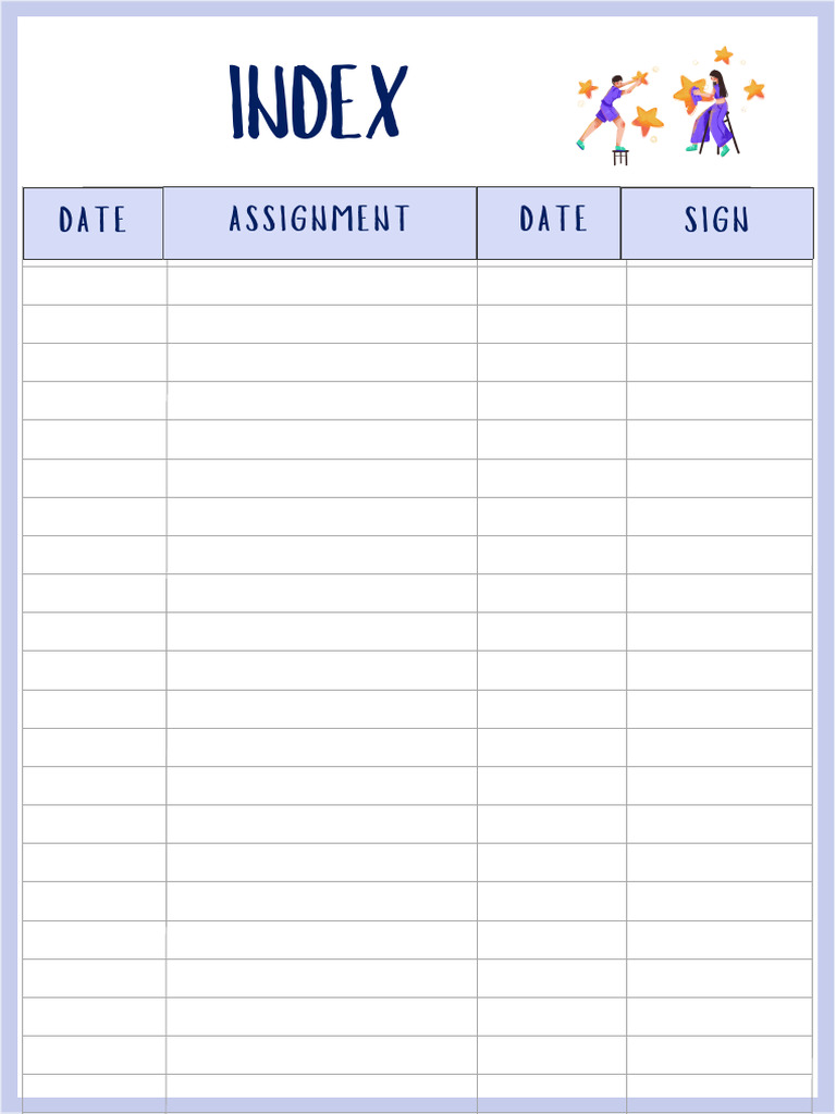 Assignment Index and Sign-Off Log | PDF
