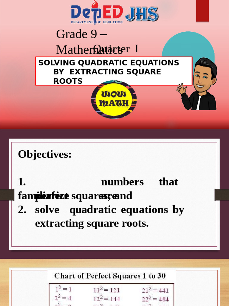 Solving Quadratic Equations by Roots | PDF | Quadratic Equation ...