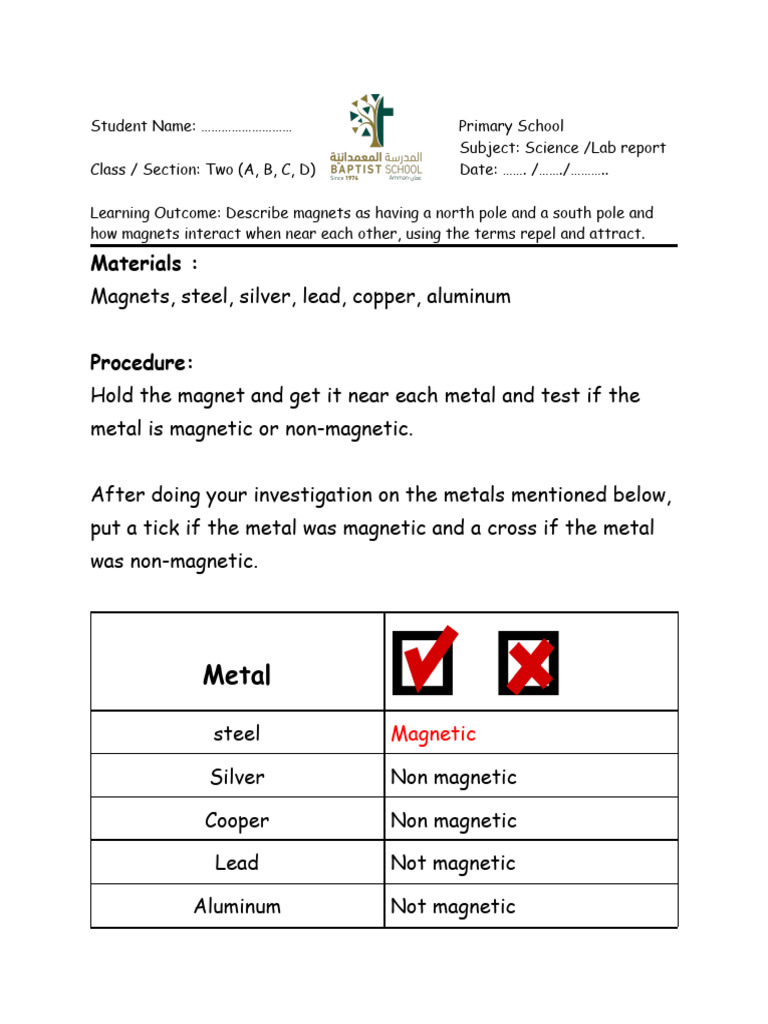 Answer Key Lab Report 2 - Magnetic Materials | PDF