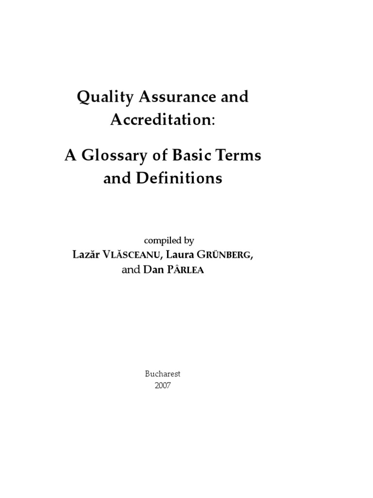 A Glossary of Basic Terms | PDF | Benchmarking | Audit